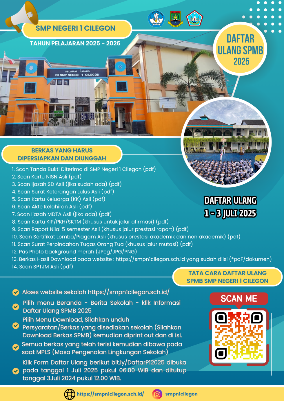 INFORMASI DAFTAR ULANG SPMB 2025 | SMP NEGERI 1 CILEGON